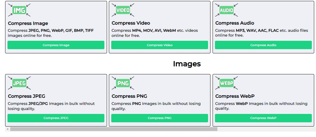 FreeCompress是一个免费在线压缩网站，随时随地压缩文件，支持图像视频音频文档代码_米豆学社
